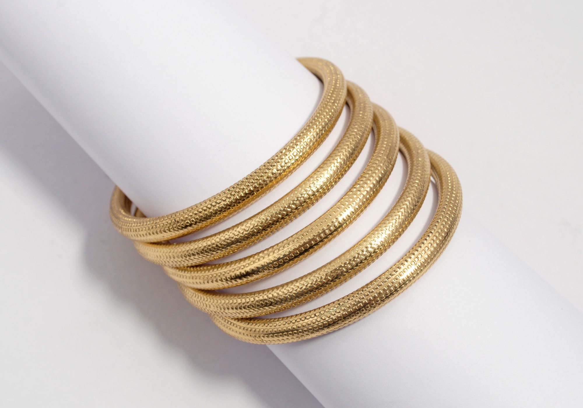 Sine Qua Non Collection Handmade Brass Pipe Bangle in Round Shape With ...