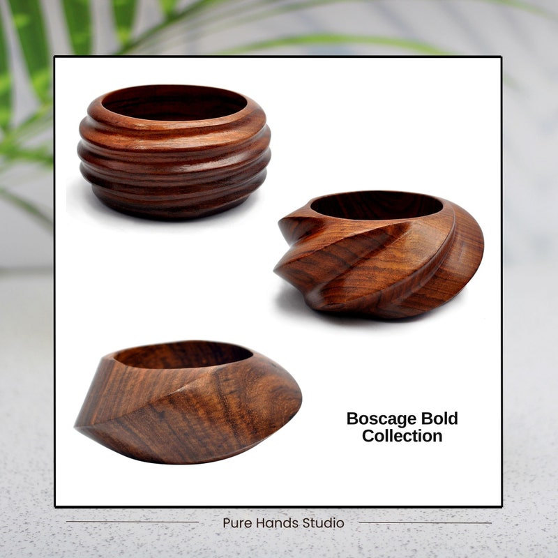 Hand Carved Wood Bangle - Etsy