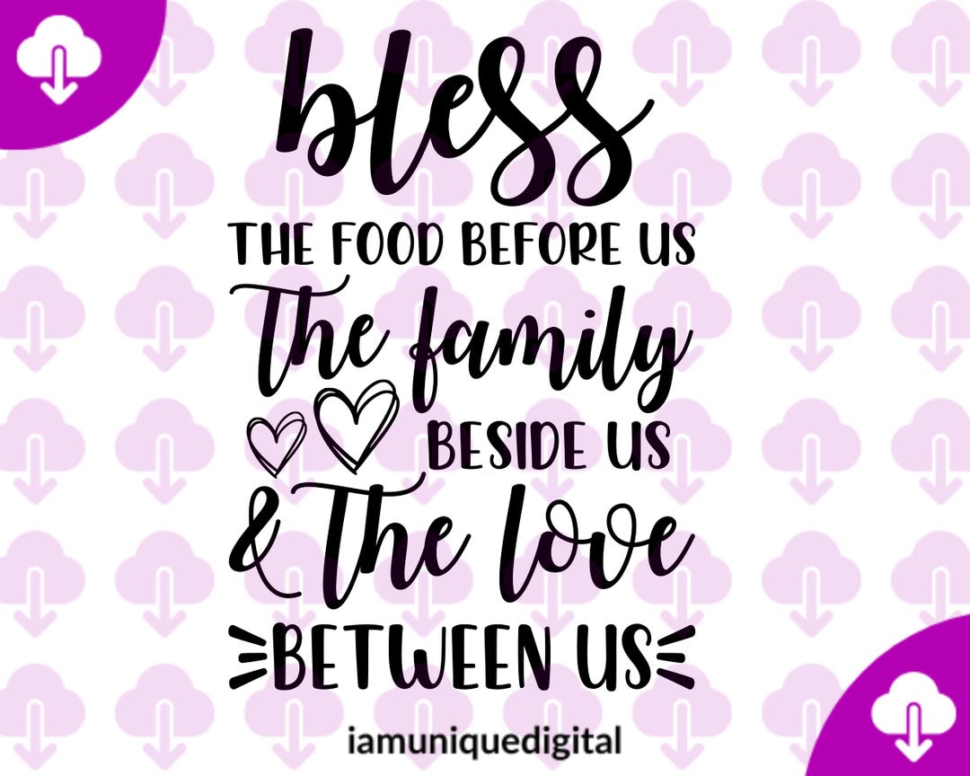 Bless the Food Svg, Kitchen Quotes Svg, Dinner Blessing Svg, Dish Towel ...