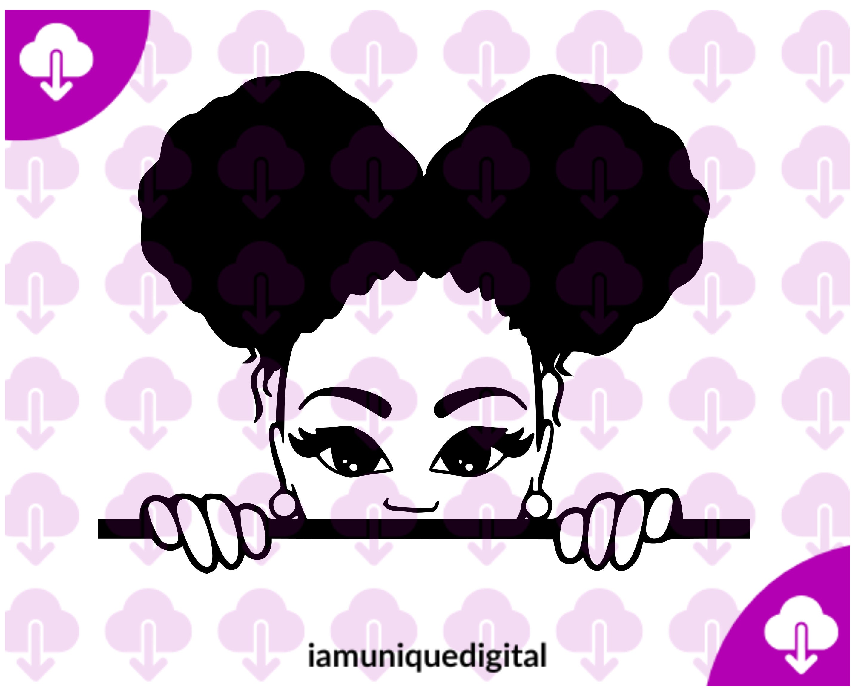Afro Puff Girl Svg, Peekaboo Girl Svg, Black Girl Svg, Black Girl Magic ...