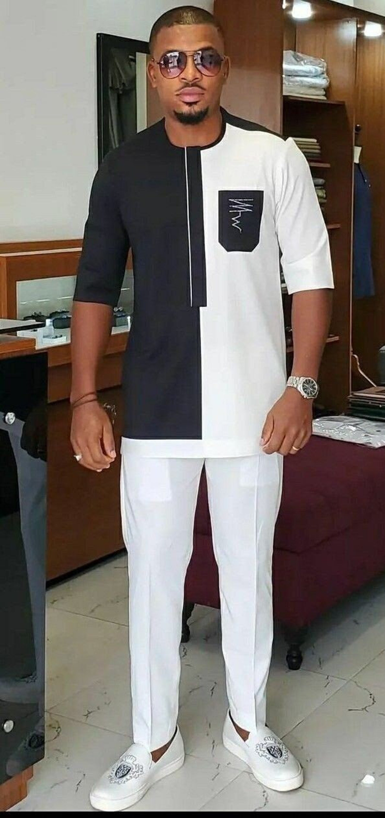 Traditional African Mens Wedding Suit Groom Groomsmen Senator Clothing ...
