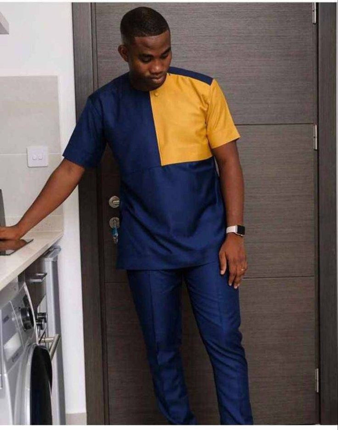 Mens African Traditional Wedding Suit Groomsmen Groom Attire Senator ...
