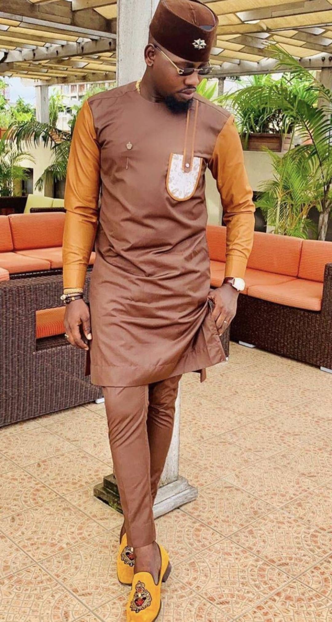 Mens African Traditional Wedding Suit for Groom or Groomsmen - Senator ...