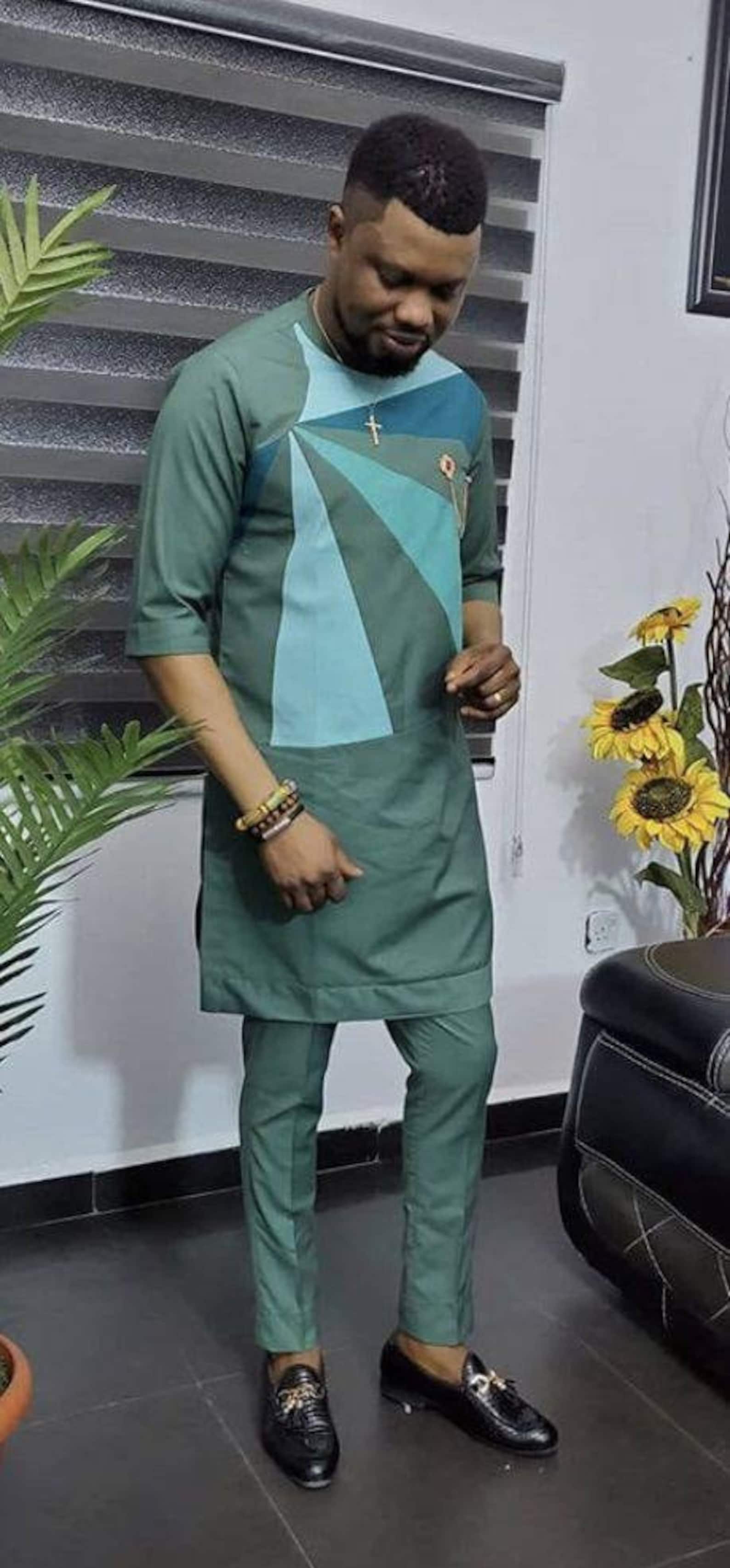 Traditional African Dashiki Set Mens Wedding or Special Occasion Shirt ...