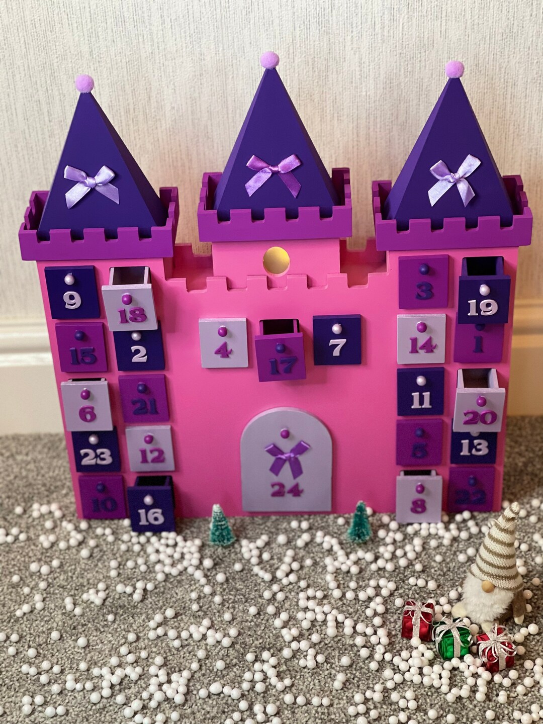 Wooden Advent Castle With Light up Window/countdown to Christmas - Etsy
