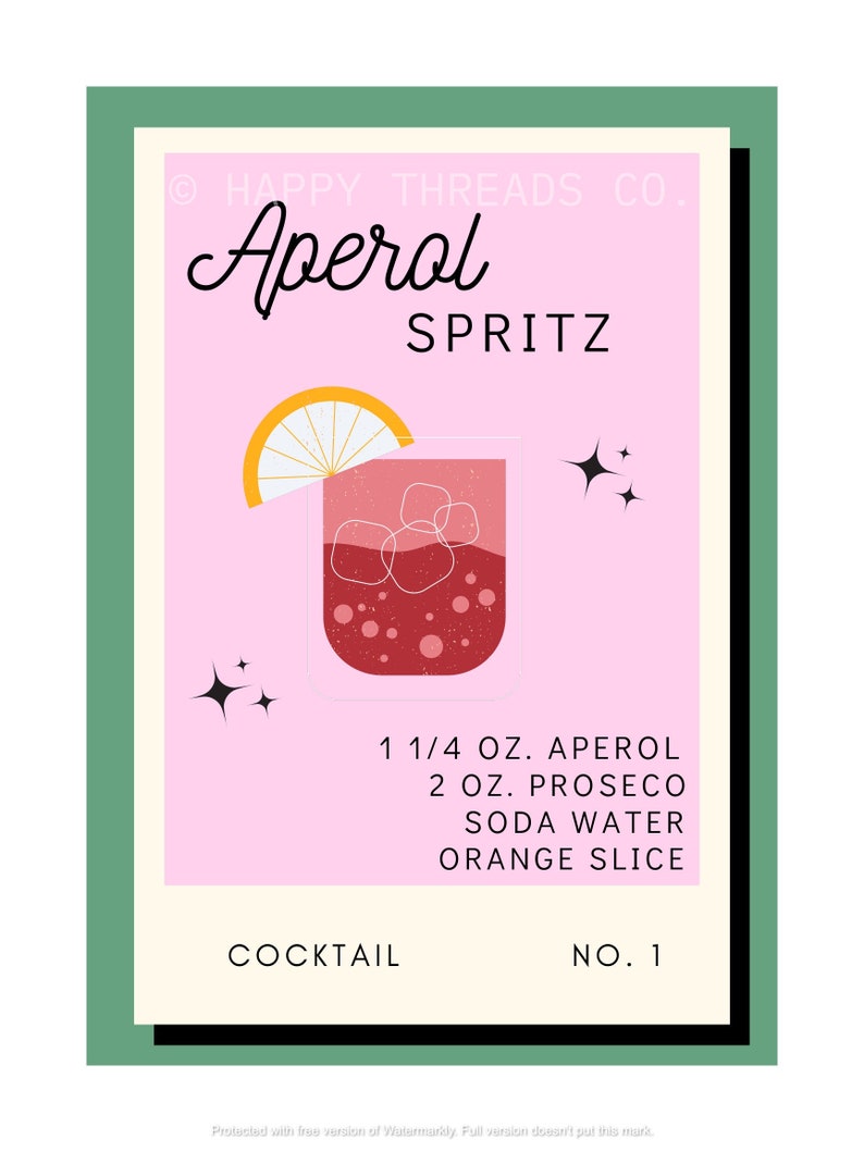 Aperol Spritz Digital Print - Etsy