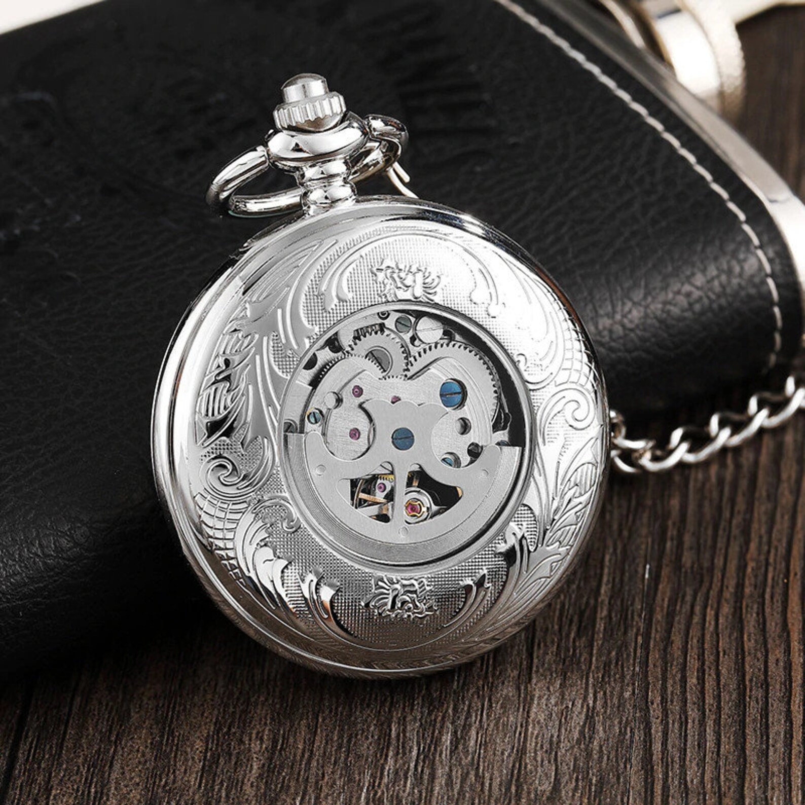 Elegant Mens Mechanical Pocket Watch Retro Caved Flip Case Fob - Etsy