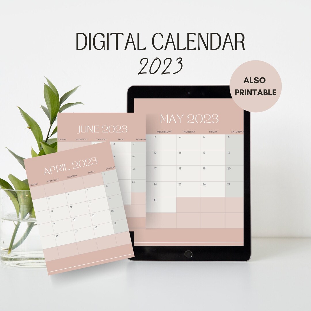 2023 Digital and Printable Calendar |monthly Calendar 2023| Pink ...