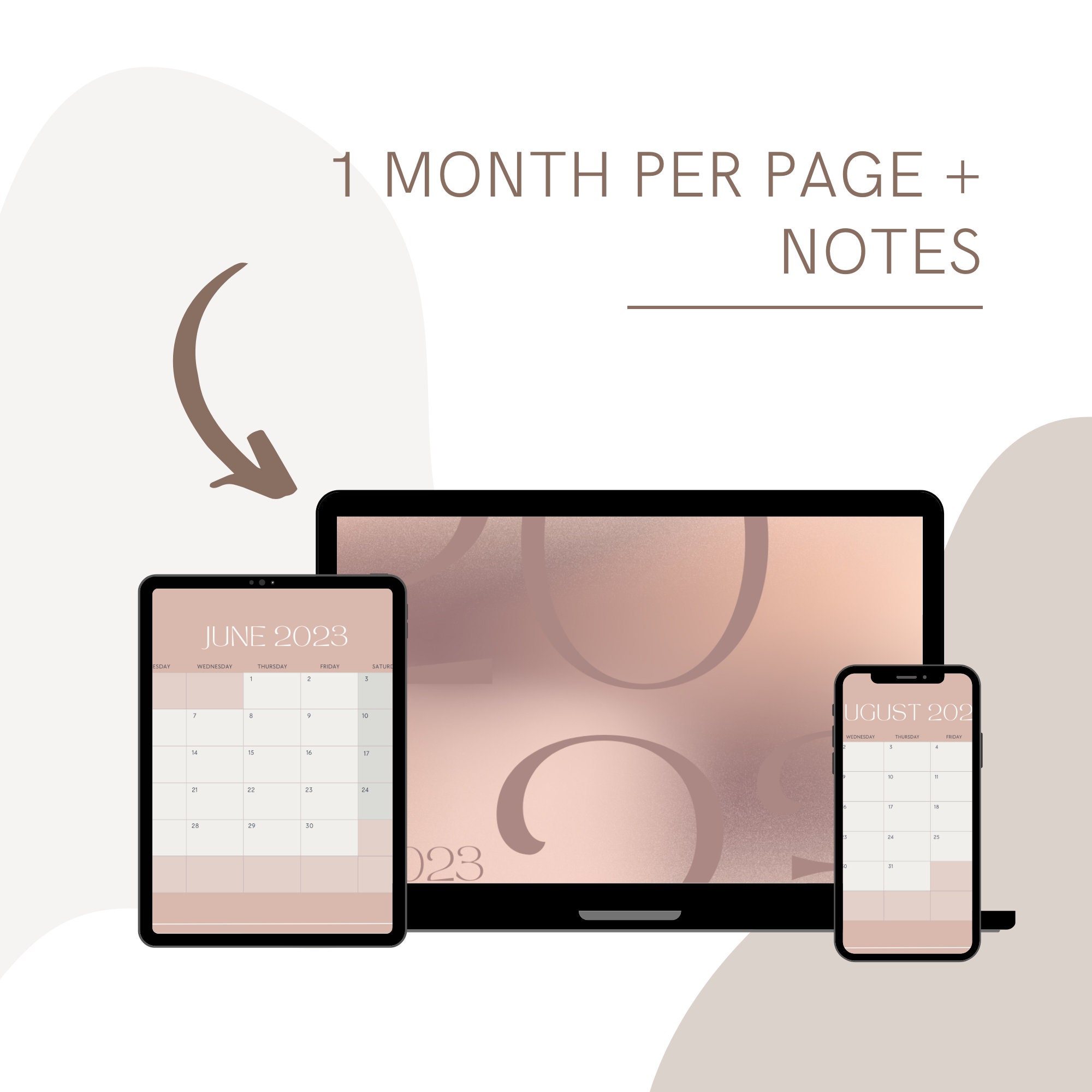 2023 Digital and Printable Calendar |monthly Calendar 2023| Pink ...