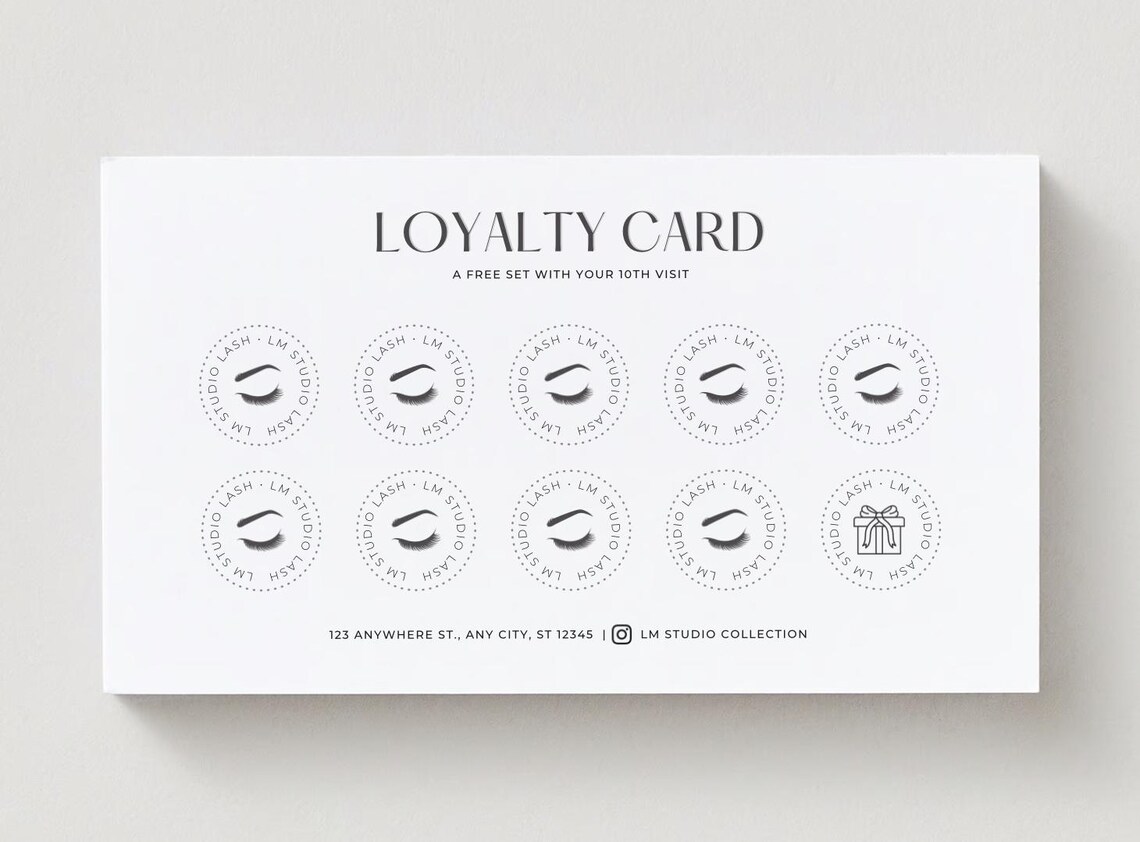 Loyalty Card Lash Template| Instant Download | Customer Loyalty Cards ...