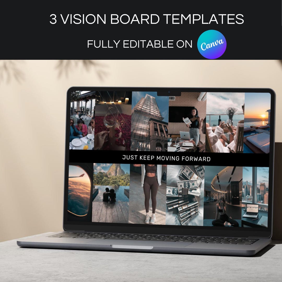 3 Vision Board Templates | Manifestation & Goal Setting | Vision Board ...