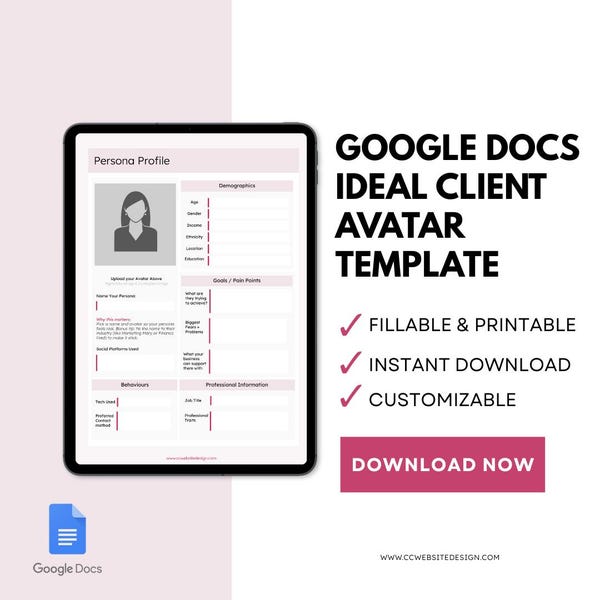 Client Avatar Template - Etsy UK