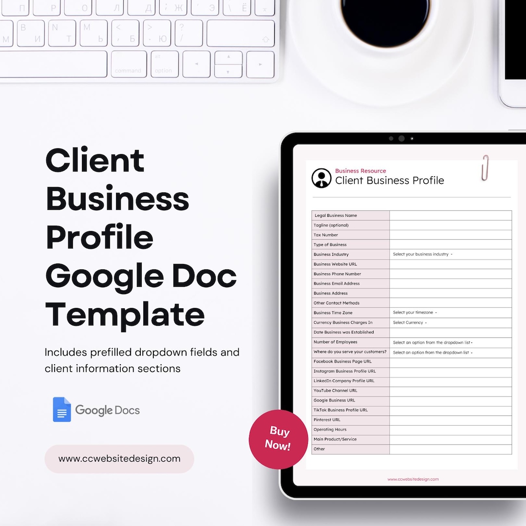 Editable Client Profile Template: Google Docs Business Intake Form ...