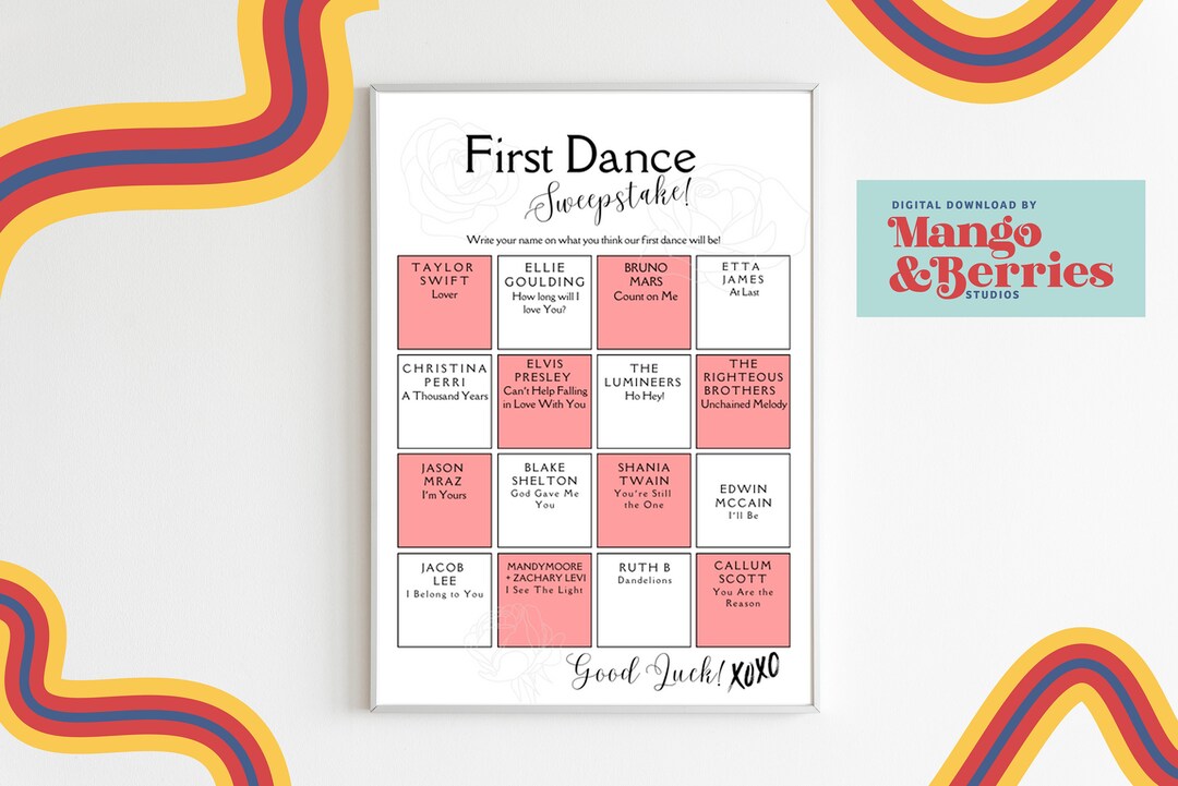 First Dance Sweepstake Canva Template - Etsy