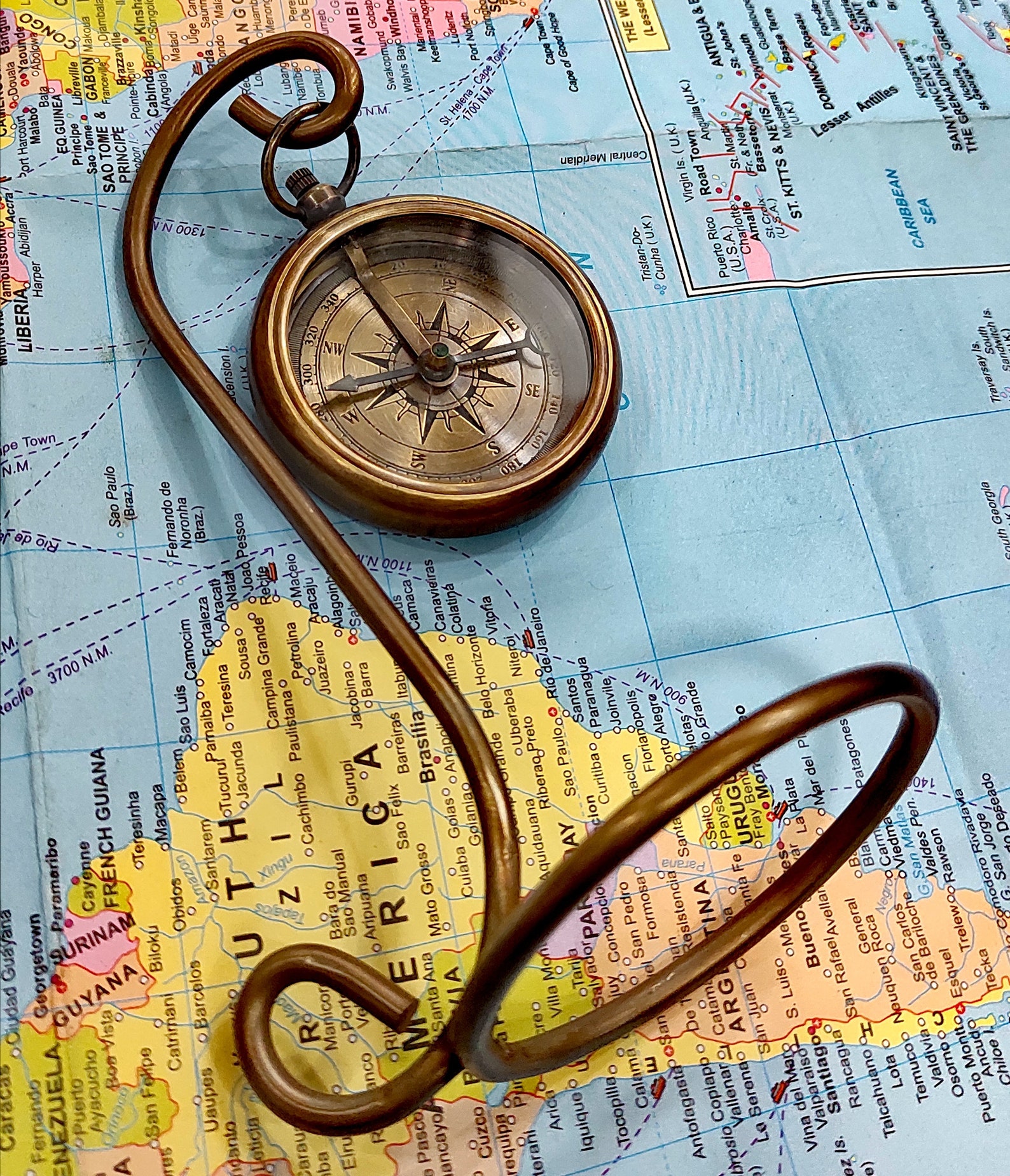 Personalized Compass With Display Stand Uniqueantique Compass Etsy
