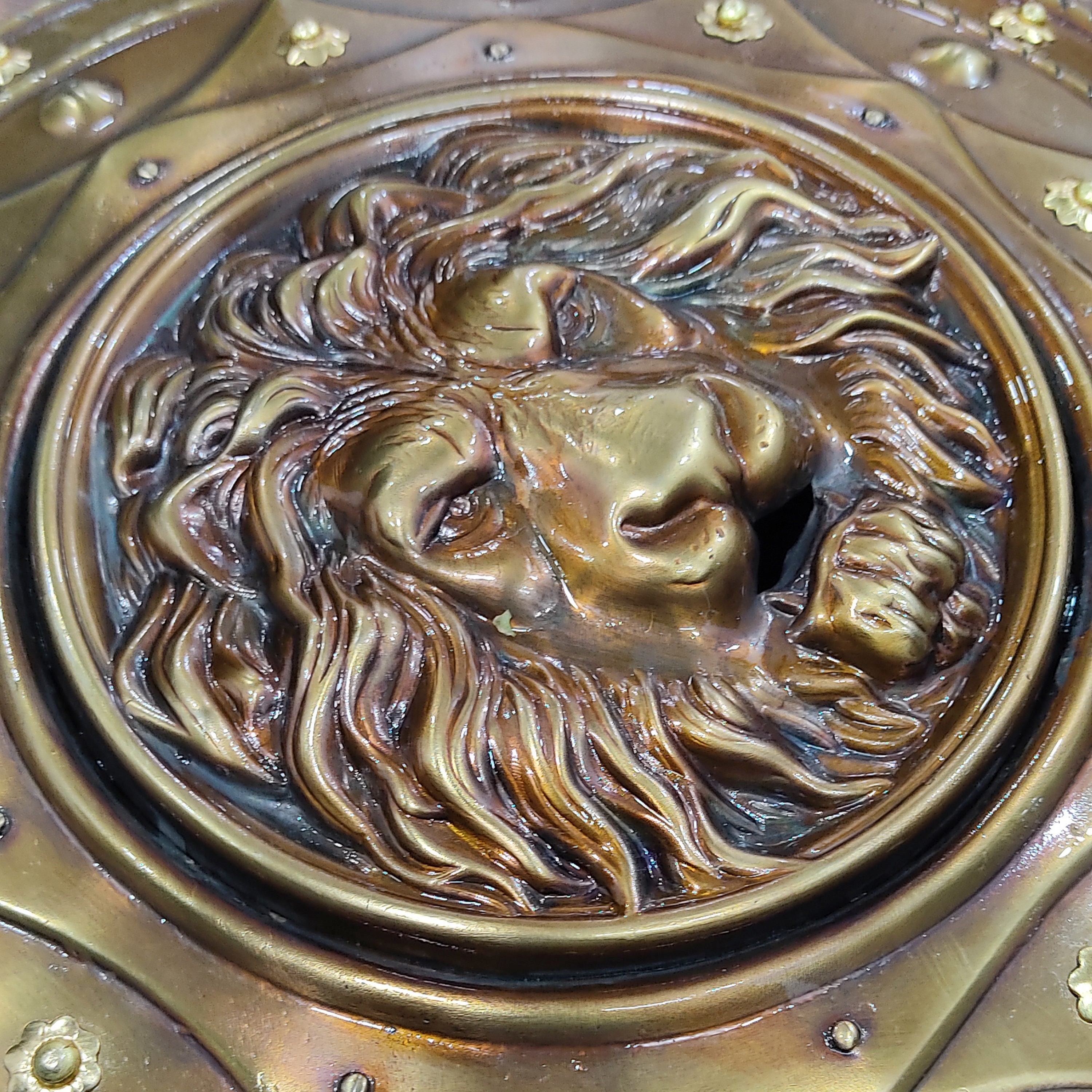 Lion Face Round Medieval Shield Knight Armor Shield Solid - Etsy