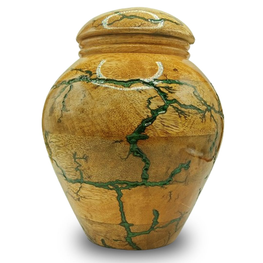 Thunder Storm Design Cremation Urn Fractal Wood Burning Turn Wooden ...