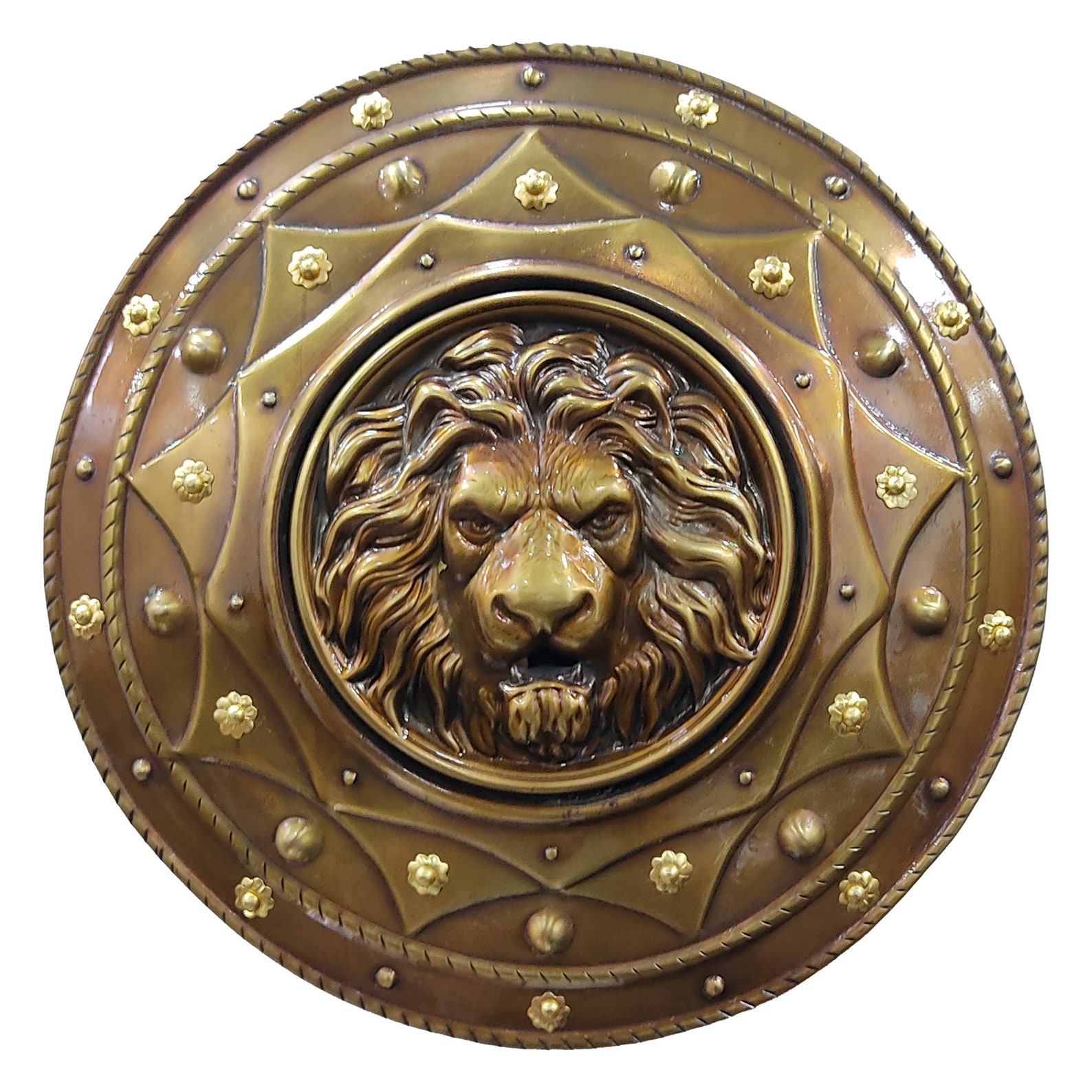 Lion Face Round Medieval Shield Knight Armor Shield Solid - Etsy