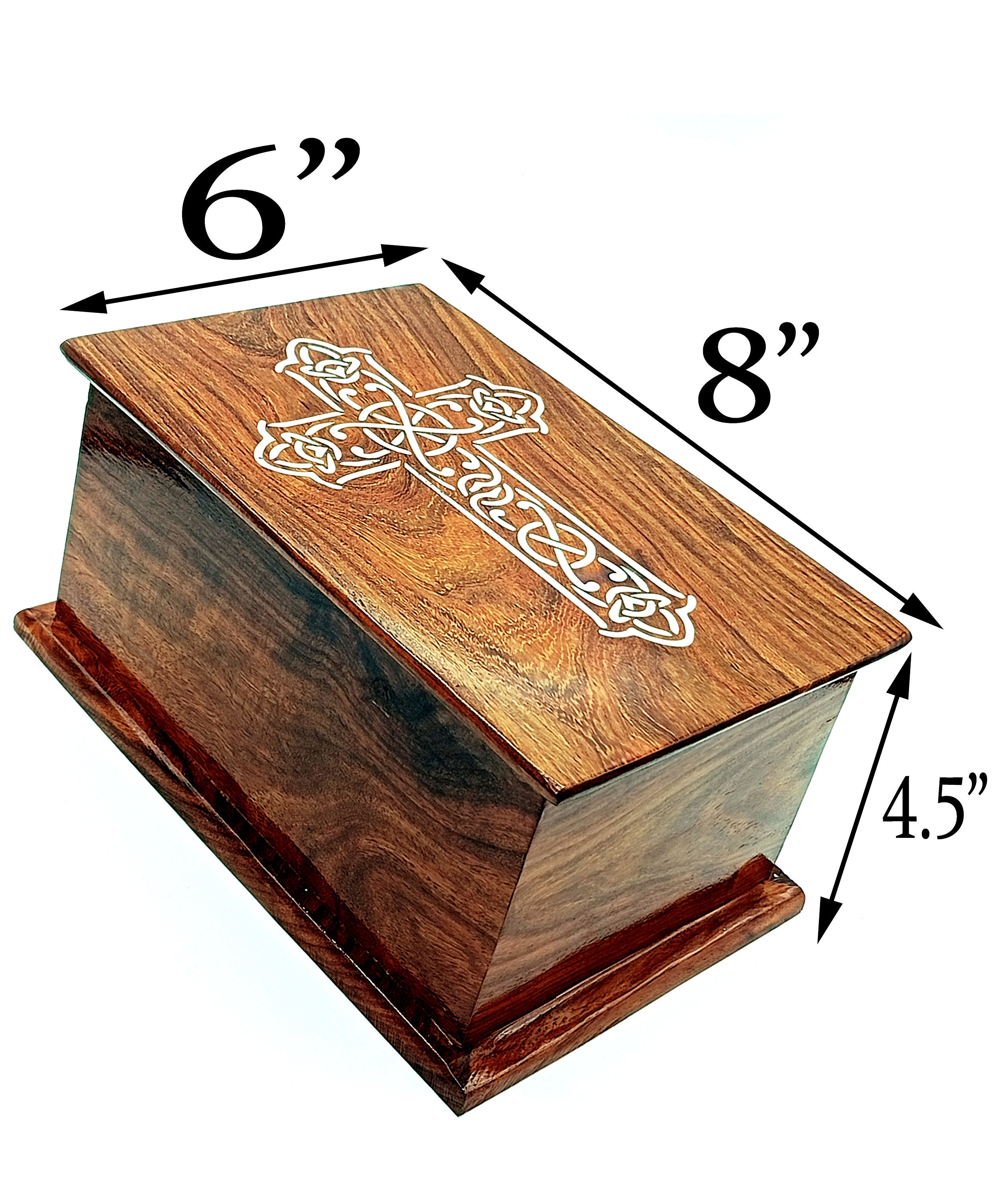 Personalized Wooden Urn for Human Ashes Beautiful Cross Engraved Wooden ...