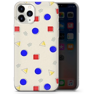 Geometric 80s Pattern Phone Case Triangle Cover for iPhone 15 Pro, 14 ...