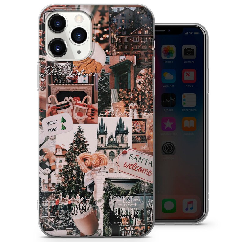Winter Collage Phone Case Christmas Holiday Cover for iPhone 15 Pro, 14 ...