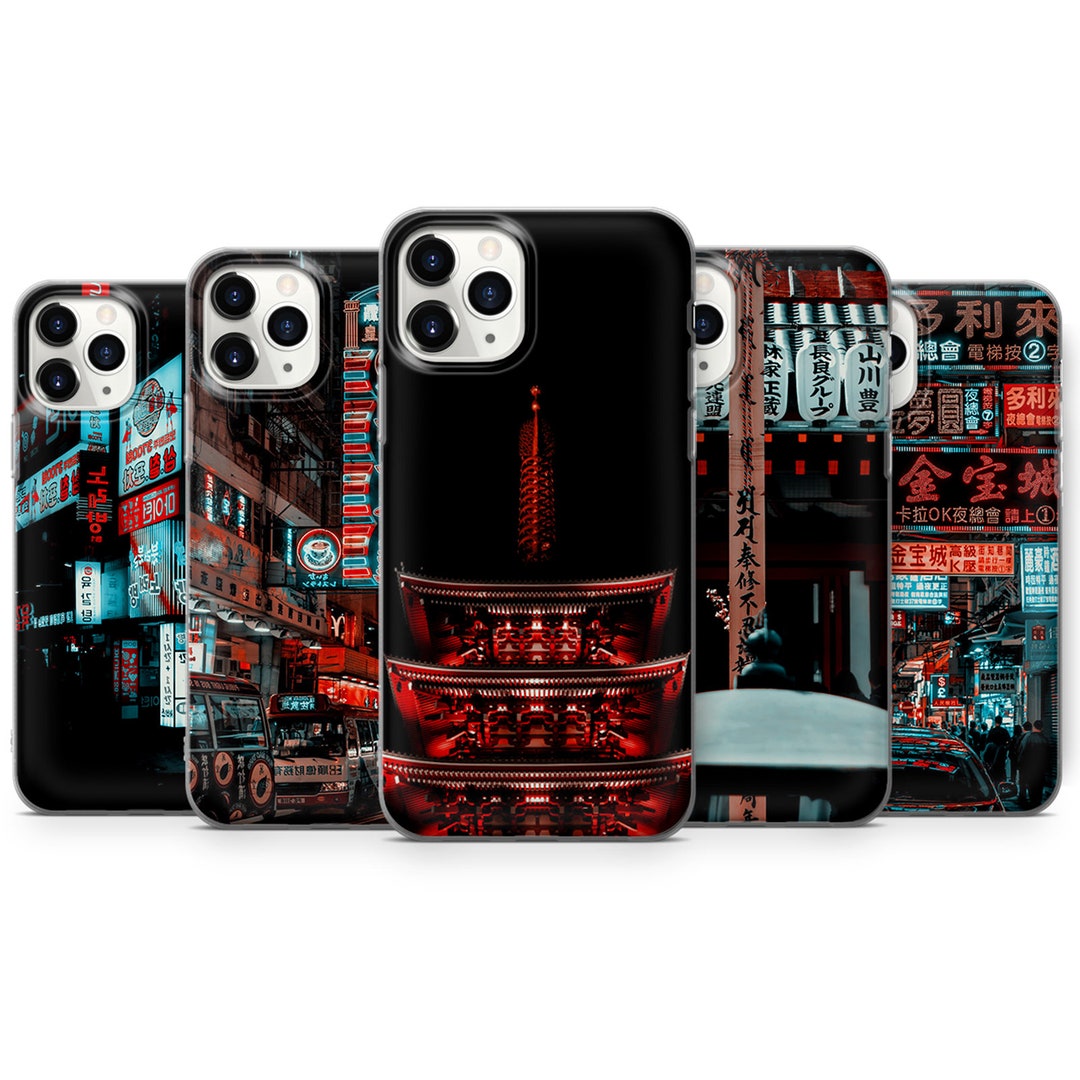 Japanese Neon Phone Case Asian Themed Cover for iPhone 15 Pro, 14 Pro ...