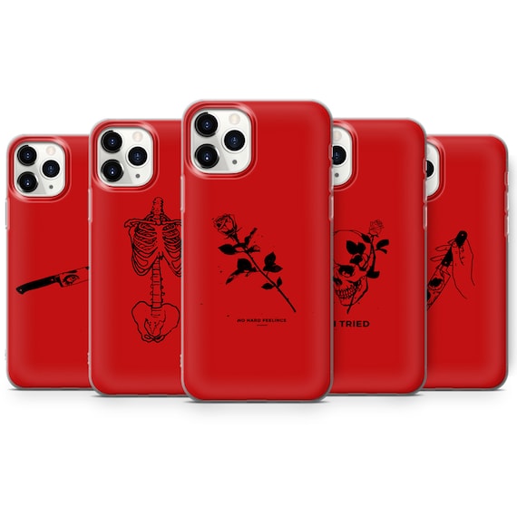 Red Roses Knife Phone Case Black Skeleton Cover for Iphone 13 | Etsy