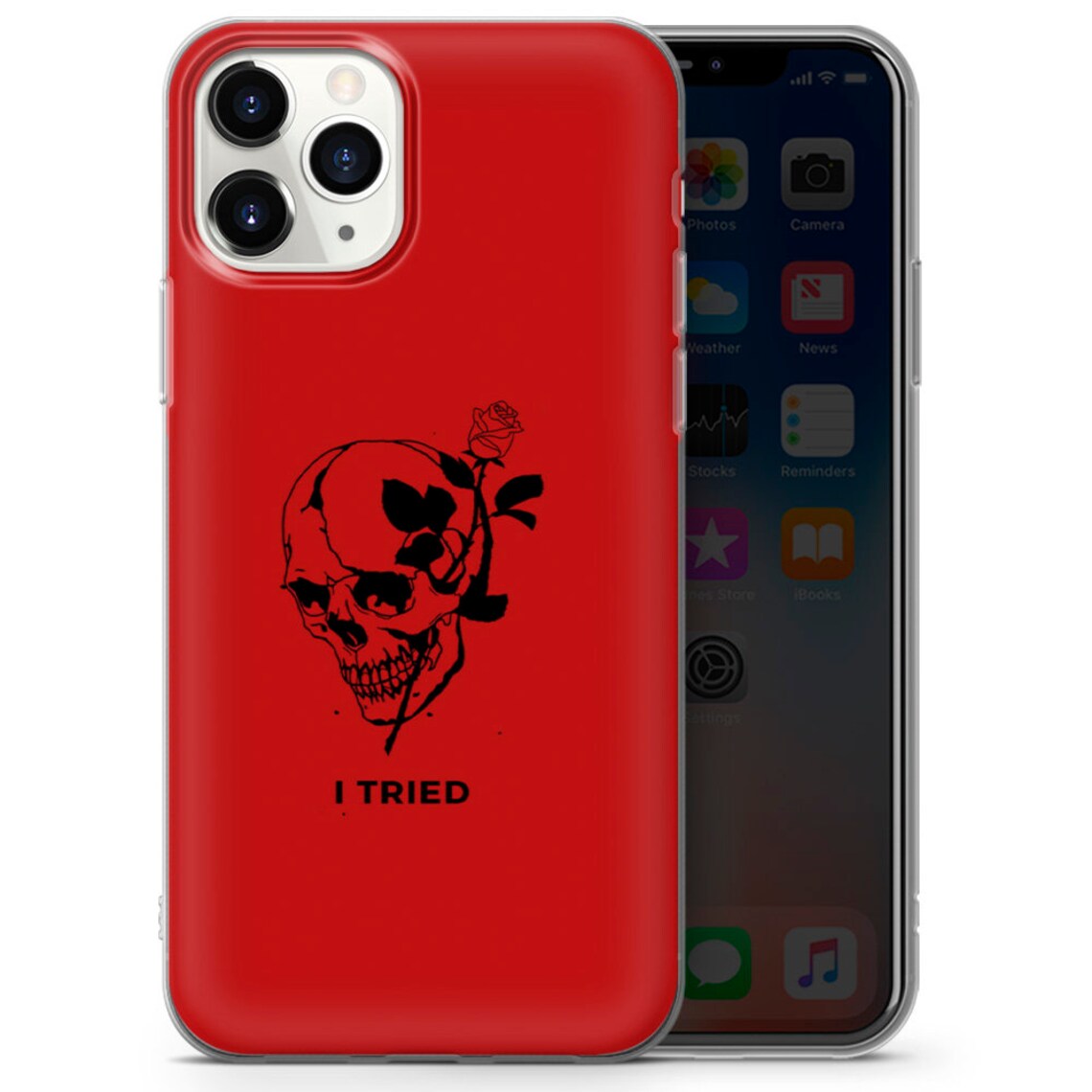 Red Roses Knife Phone Case Black Skeleton Cover for Iphone 14 - Etsy