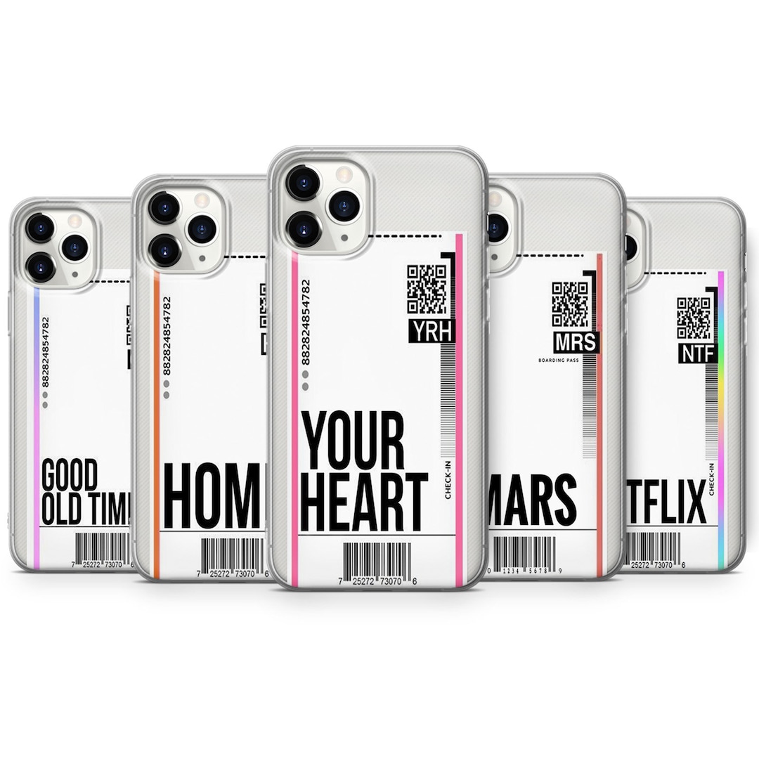 Plane Ticket Phone Case Airplane Travel Cover for iPhone 15 Pro, 14 Pro ...