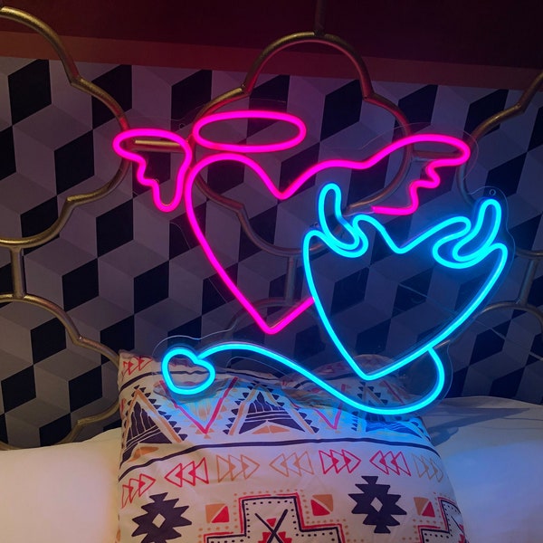 Angel Demon Love Neon Sign - Etsy