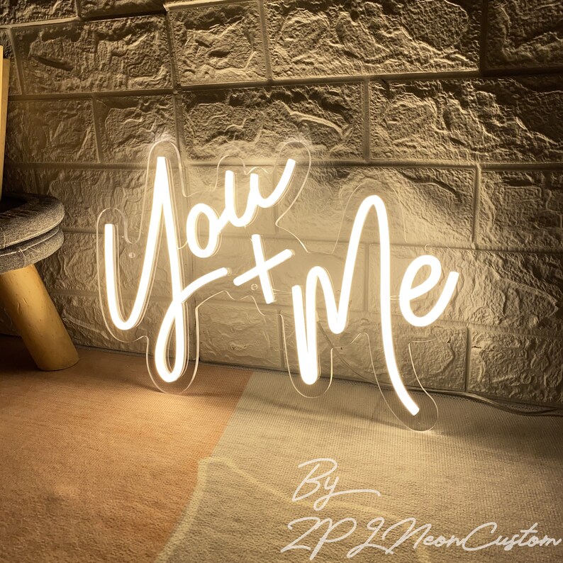 You + Me Neon Sign, Wedding Decor, Custom LED Light - Etsy