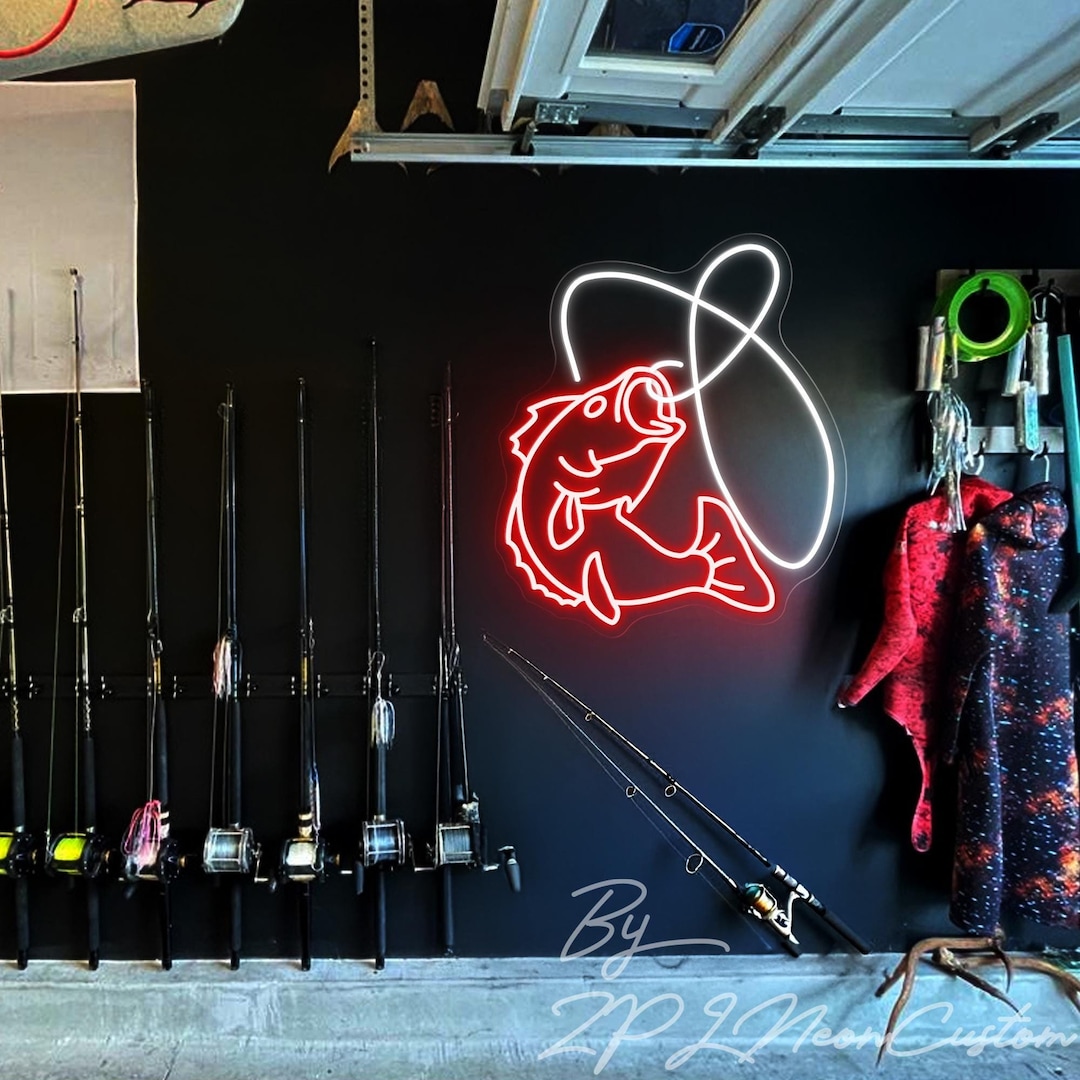 Fishing Neon Sign Custom Neon Sign Fishing Sports Led Neon Light up ...