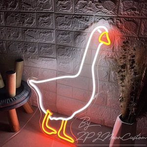 Goose Neon Sign Succinct Cute Small Animal Custom Neon Sign Gift for ...