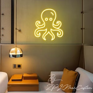 Octopus Neon Sign Custom Neon Sign Ocean Animal Led Light Bedroom Home ...