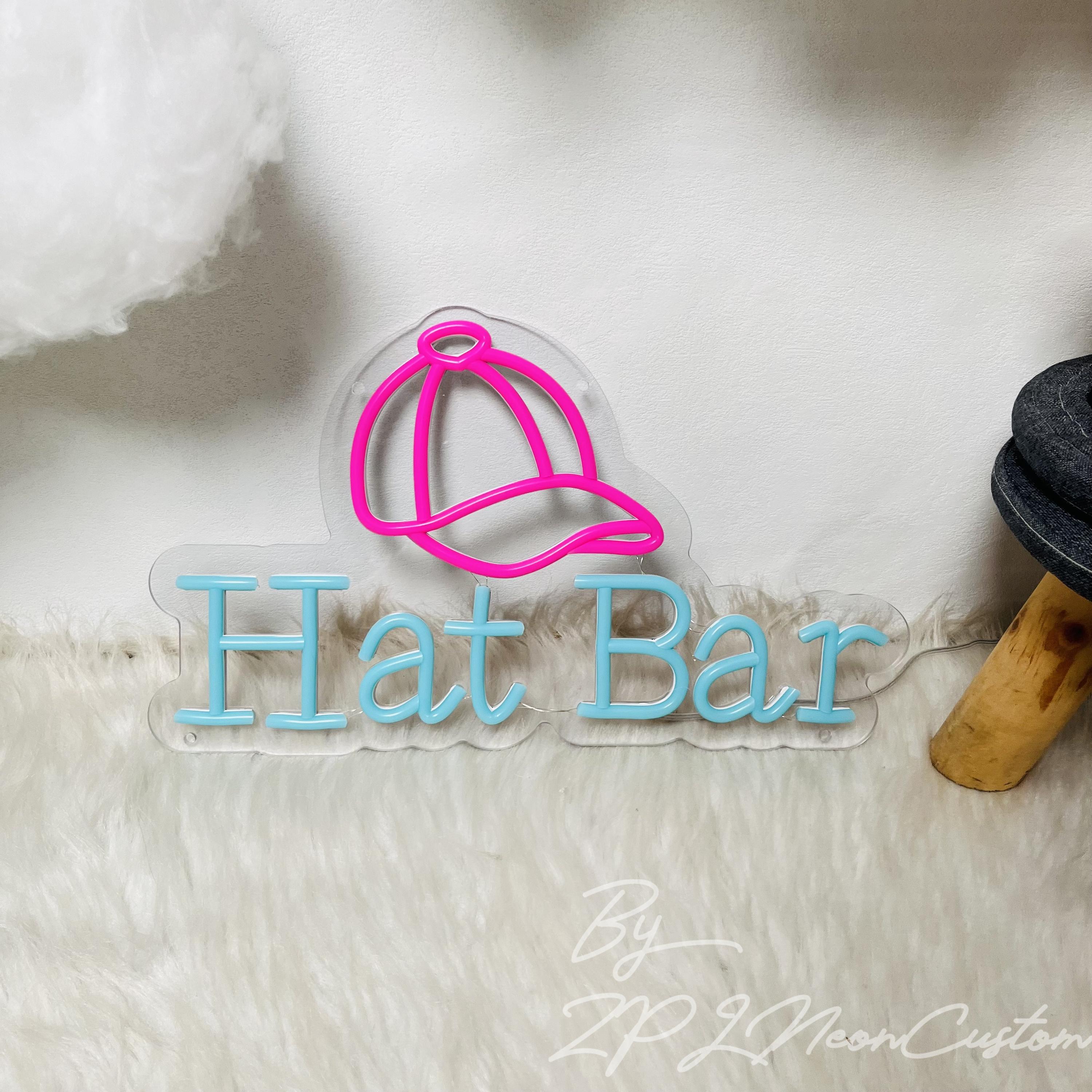 Hat Bar Neon Sign: Custom LED Light, Hat Shop Decor - Etsy