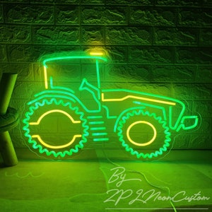 Tractor Neon Sign Custom Neon Sign Car Neon Sign Led Light Farm Decor ...