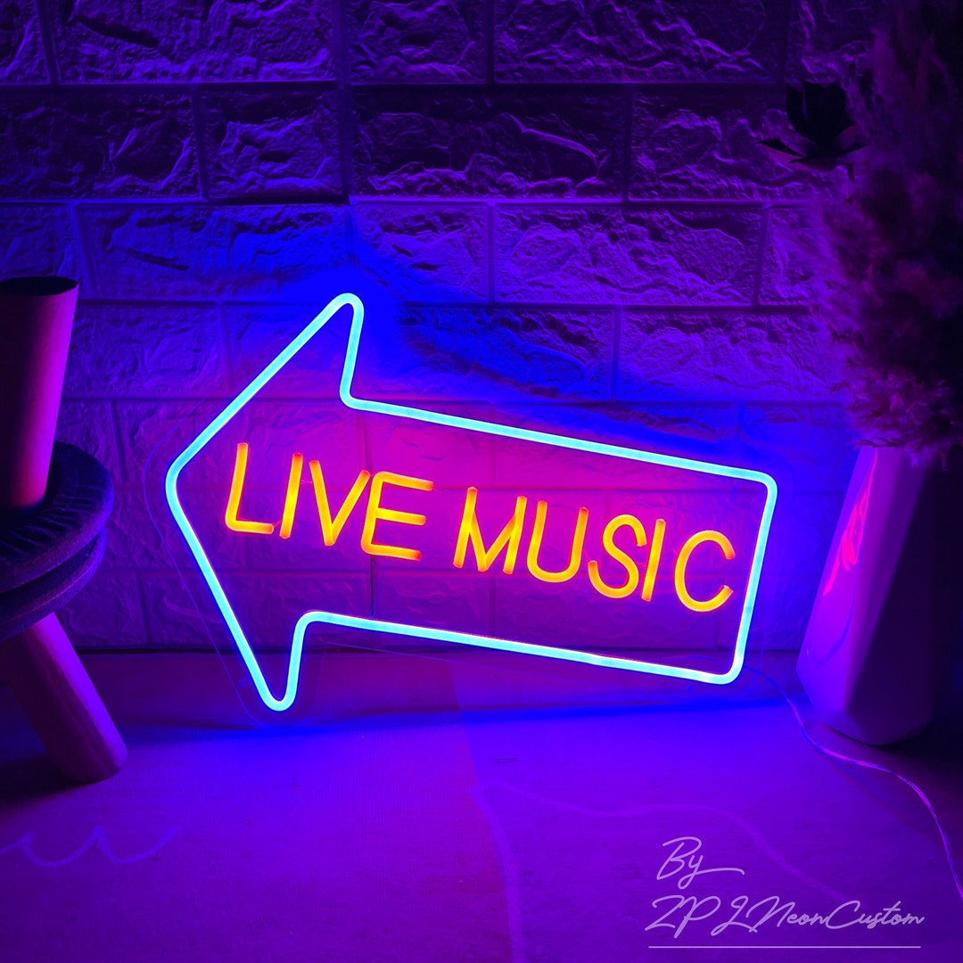 Live Music Neon Sign Custom Neon Light Neon Bar Sign Livehouse Party ...