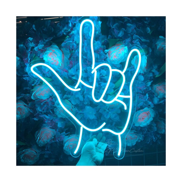 I Love You Hand Neon Sign - Etsy