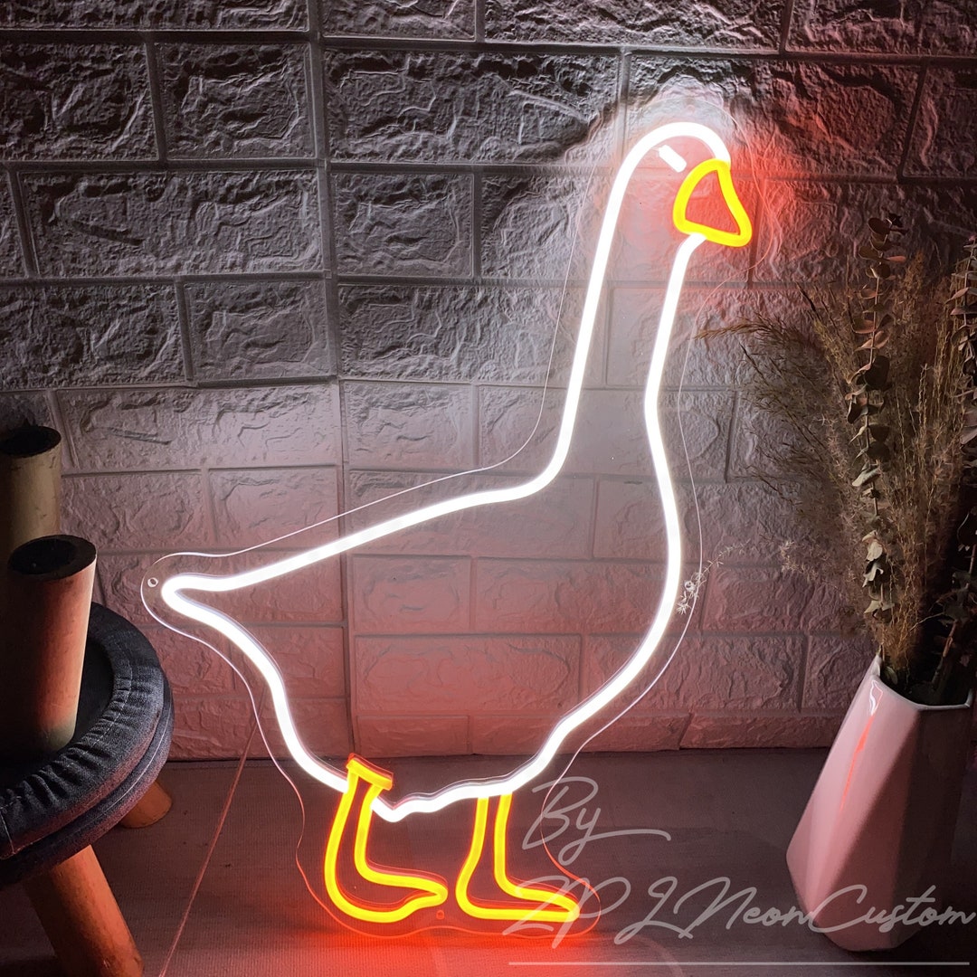 Goose Neon Sign Succinct Cute Small Animals Custom Neon Sign Gift for ...