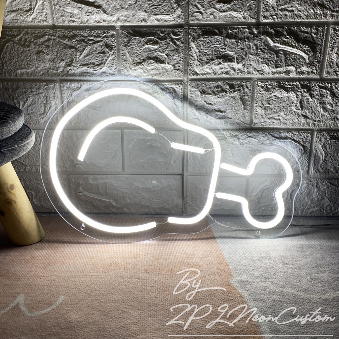 Chicken Leg Neon Sign Custom Food Neon Sign Hot Chicken Restaurant ...