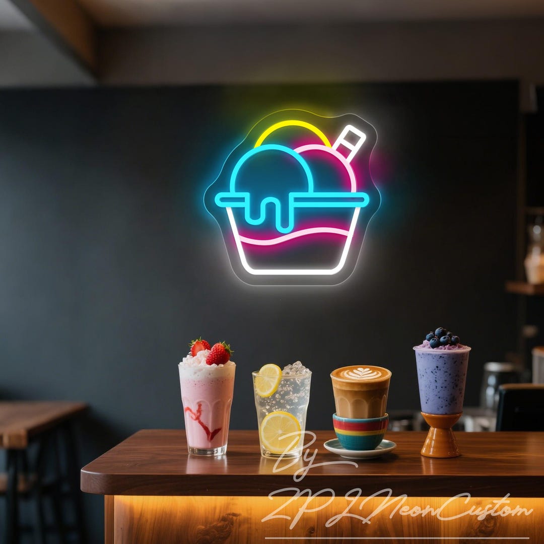 Gelato Neon Sign: Ice Cream Shop Decor, Cafe Wall Art - Etsy UK