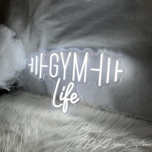 Gym Life Neon Sign: Barbell LED Light, Home Gym Decor - Etsy