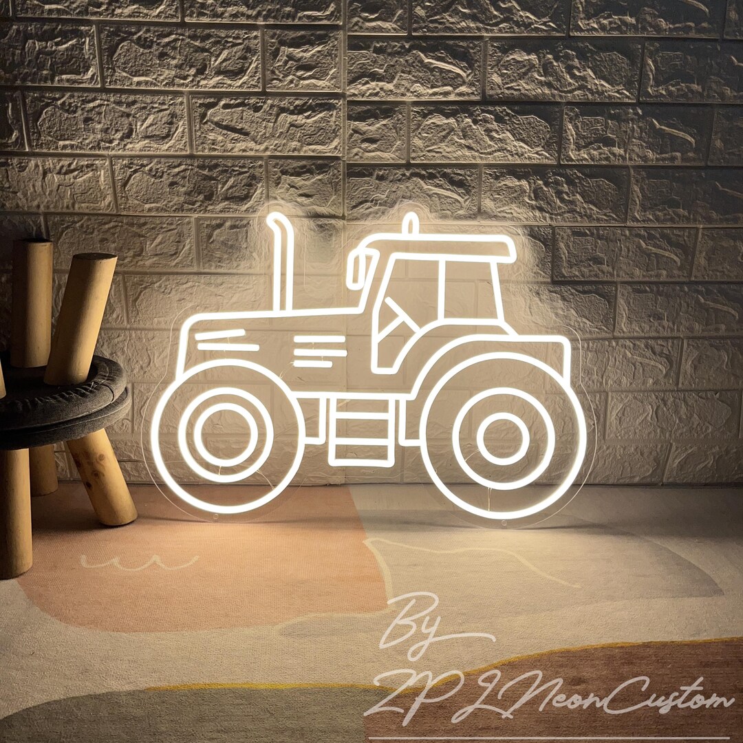 Tractor Neon Sign Custom Car Neon Sign Tractor Led Light Farm Warehouse ...