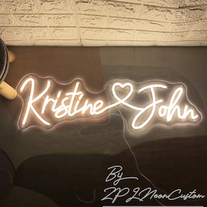 Custom Wedding Neon Sign, Couple Name With Heart Led Light Wedding ...