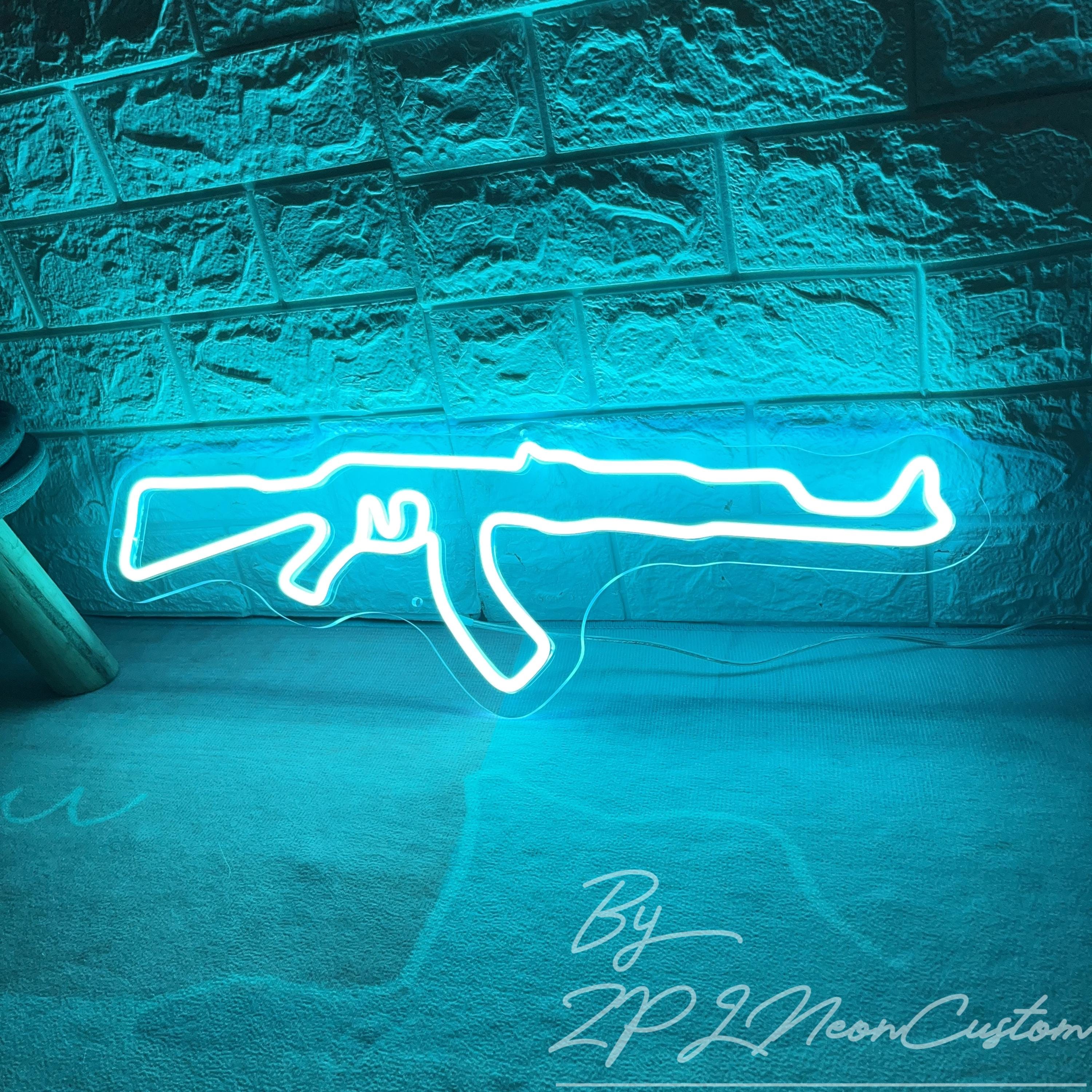 Gun Neon Sign Custom Toy Neon Sign Gun Led Neon Light Game Room Wall ...