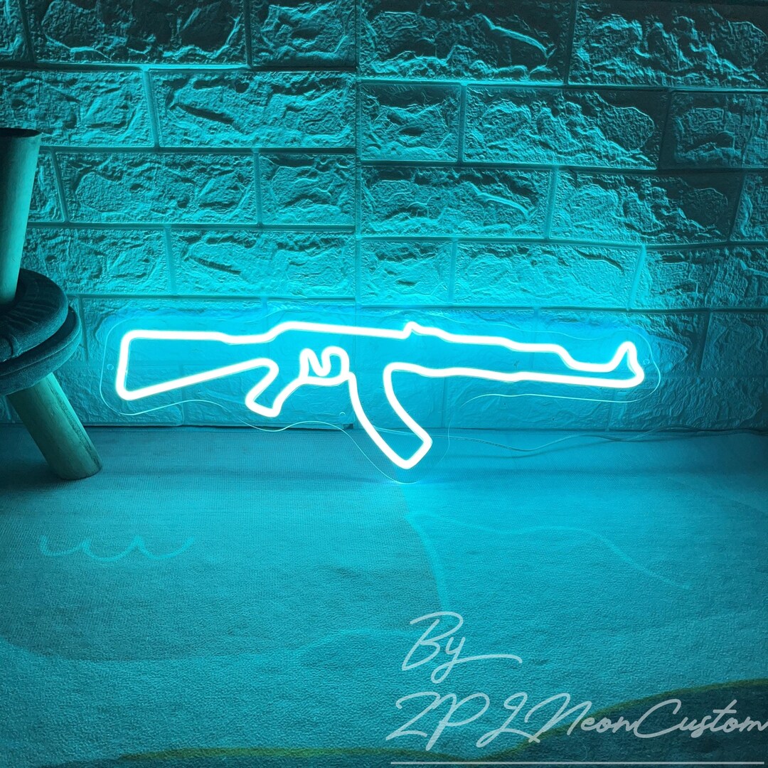 Gun Neon Sign Custom Toy Neon Sign Gun Led Neon Light Game Room Wall ...