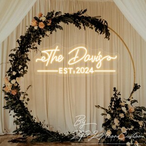 Custom Last Name Neon Sign Custom Family Surname Sign Wedding Neon Sign ...