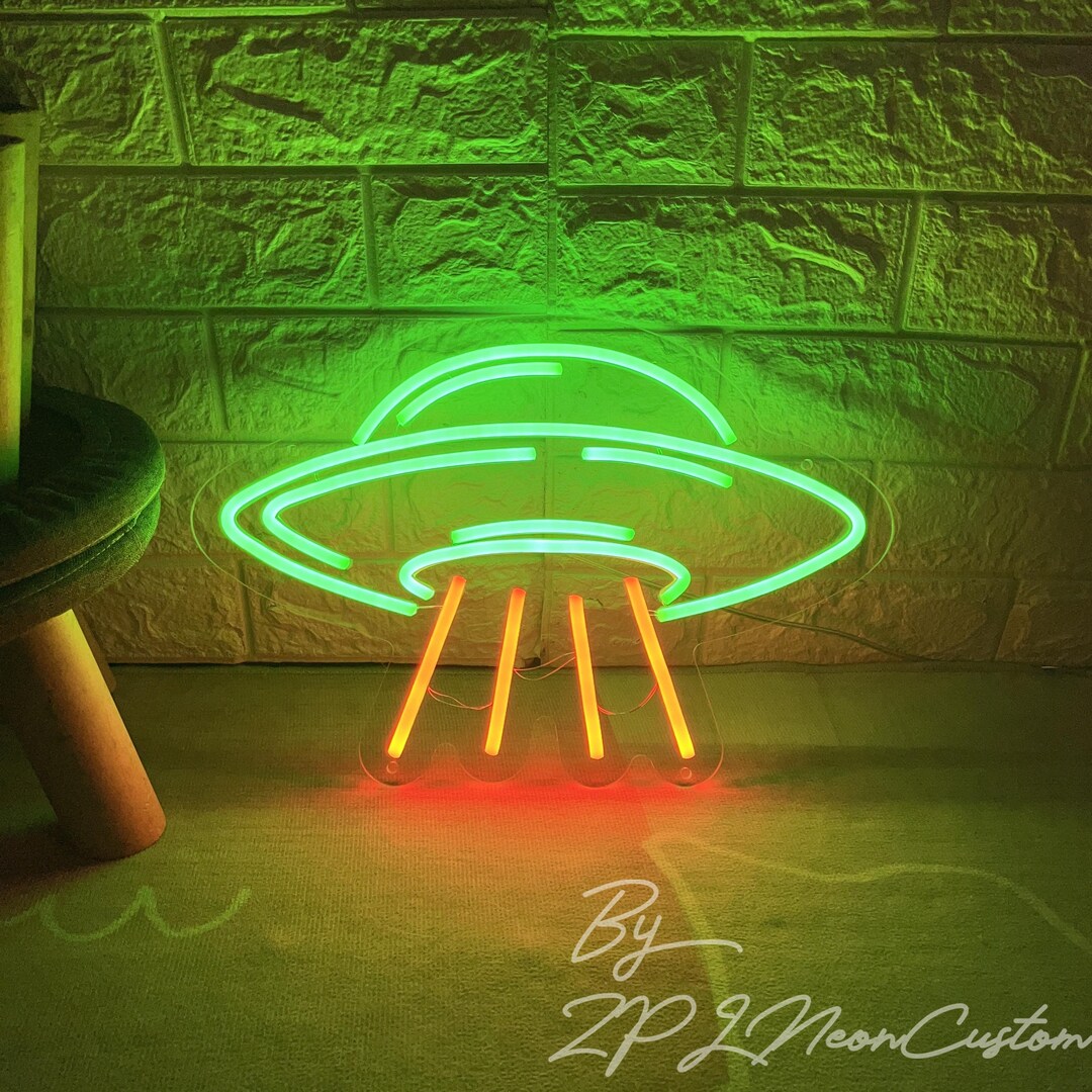 UFO Neon Sign Custom Neon Sign UFO Lamp Led Neon Light Bedroom Room ...