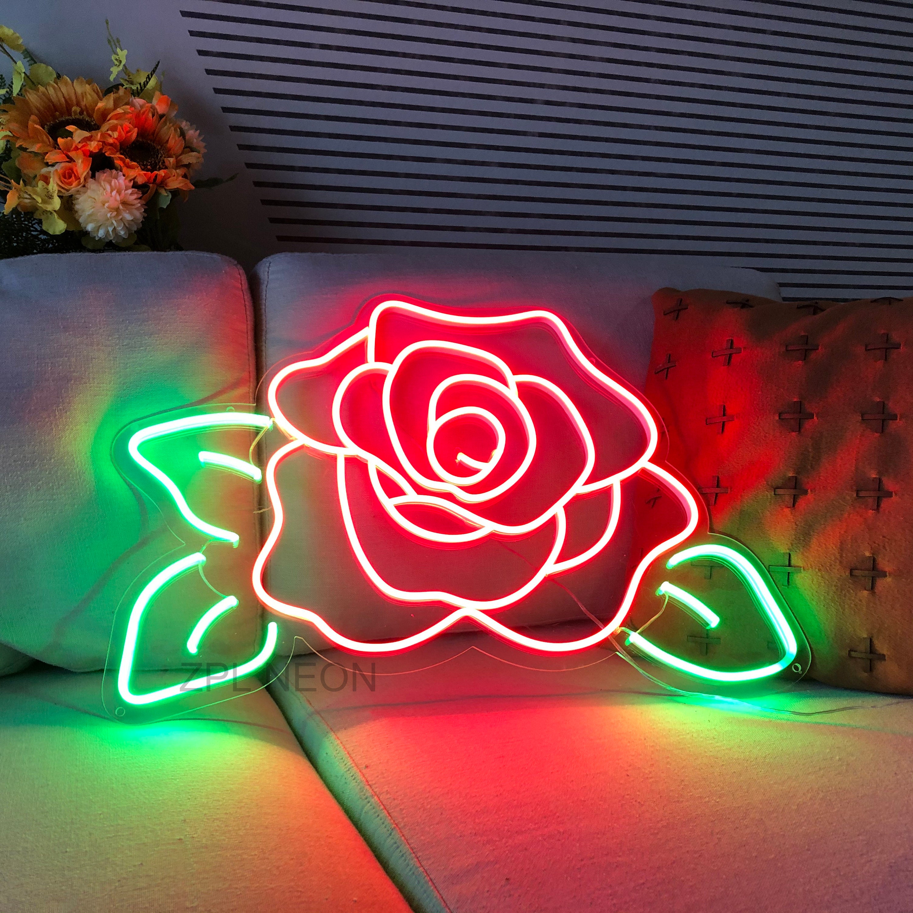 Custom Rose Neon Sign, Plants LED Light – Home, Shop Decor - Etsy