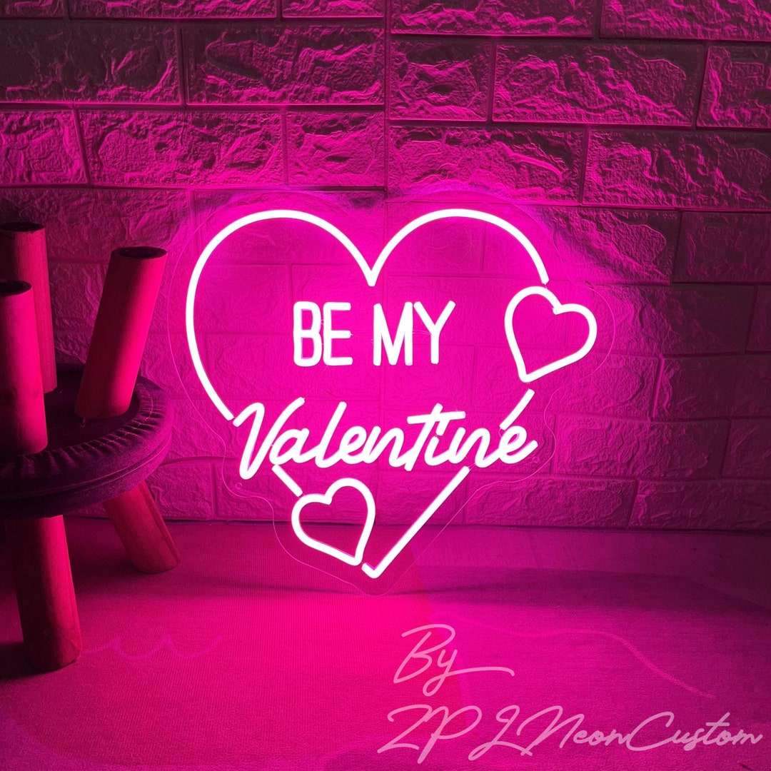 Be My Valentine Neon Sign, Happy Valentine's Day LED Light, Romantic ...